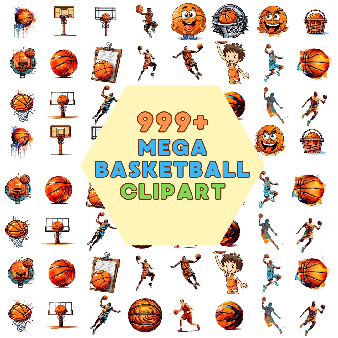 Watercolor Basketball Bundle Clipart, Watercolor Clipart, Basketball ...