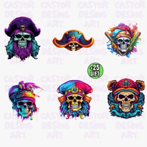 Pirate Colorfull Clipart, Pirate Clipart Bundle, Pirate Ship Clipart ...