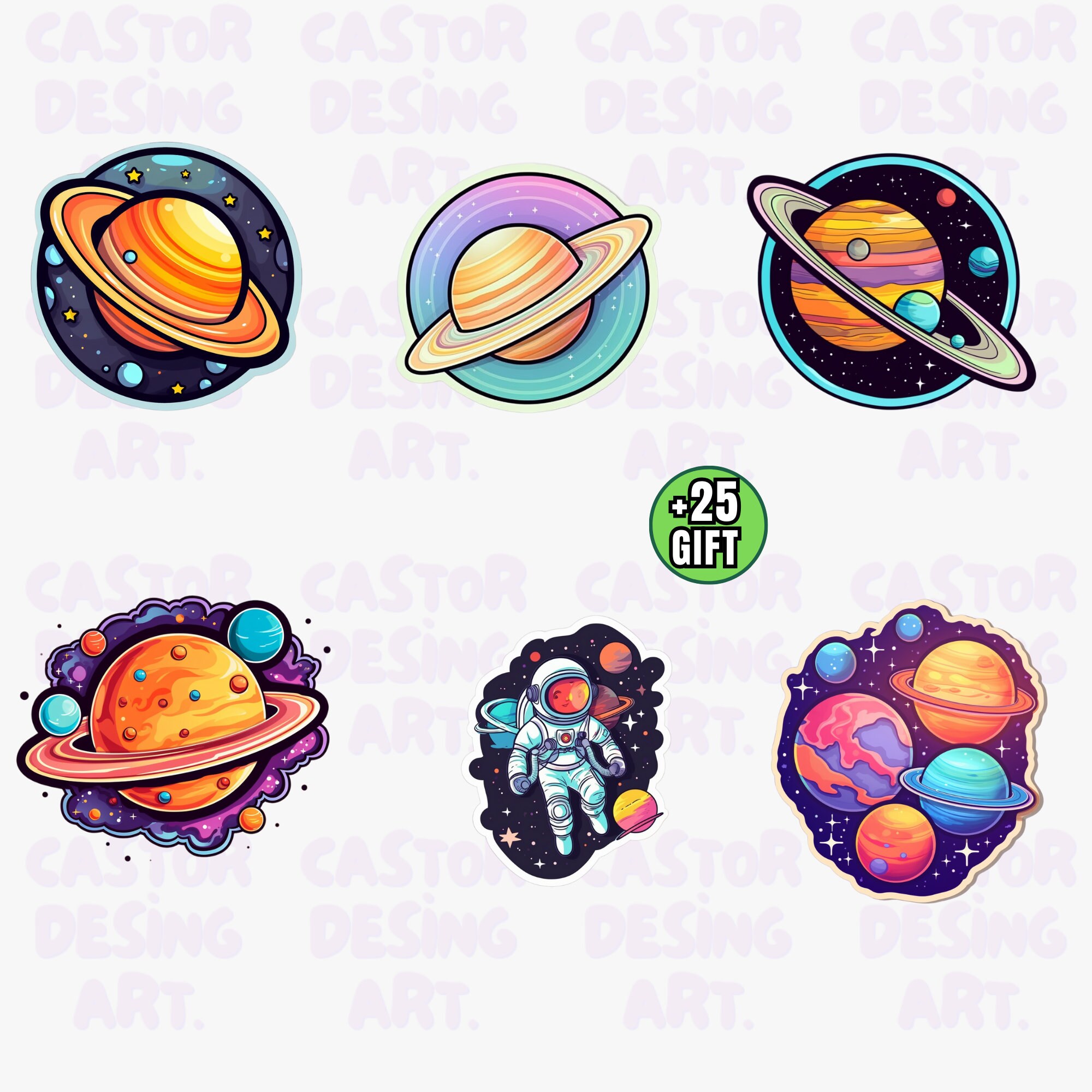 Planet Space Cute Clipart, Outer Space Clipart Set, Planets Clipart Set ...