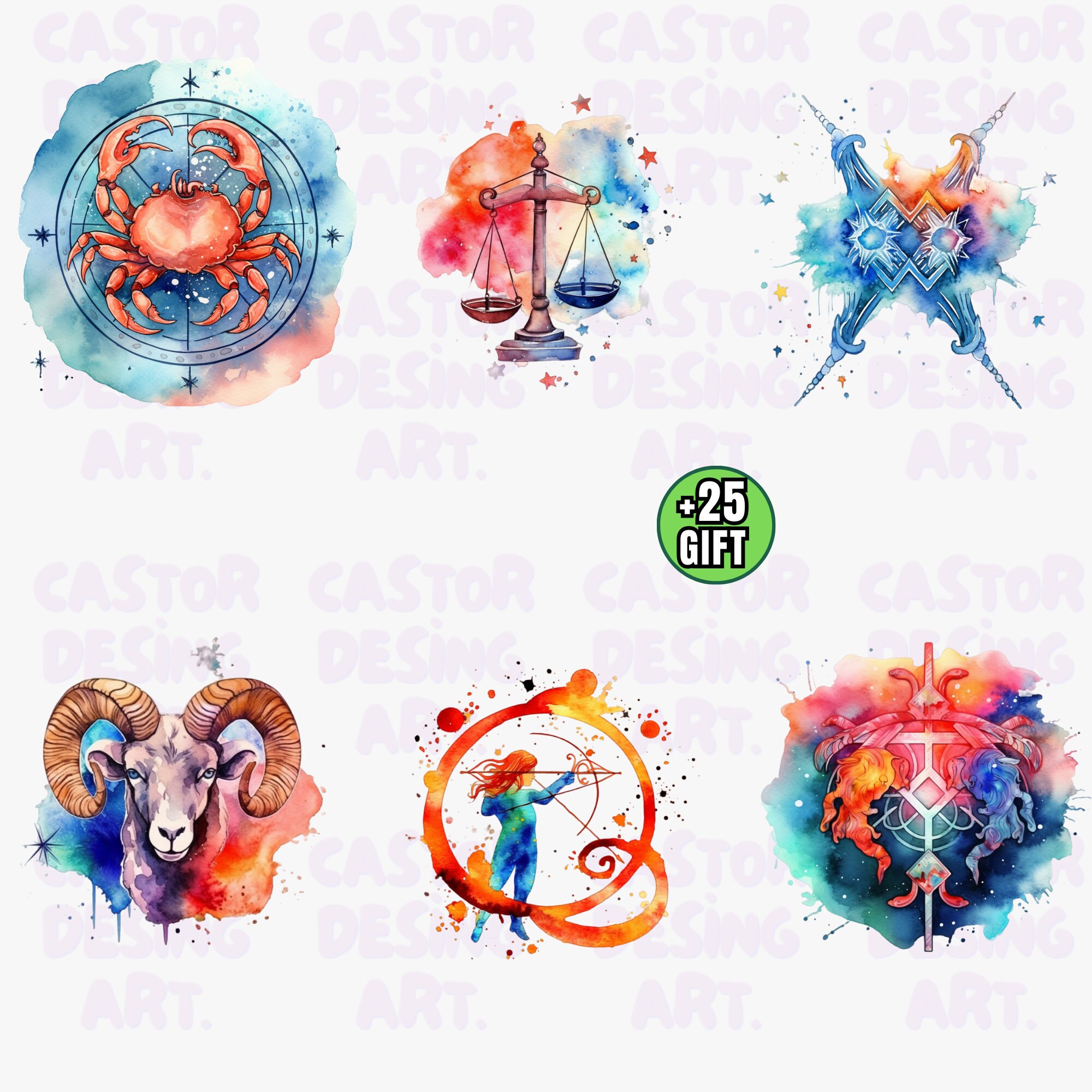 Zodiac Signs Clipart Horoscope PNG Clipart, Astrological Elements PNG ...
