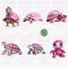 Watercolor Pink Turtle Clipart Pink Sea Turtle Watercolor - Etsy