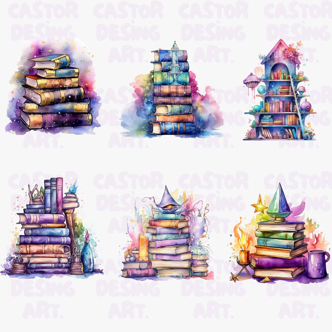 Watercolor Cottagecore Books Clipart Floral Antique Book Png - Etsy