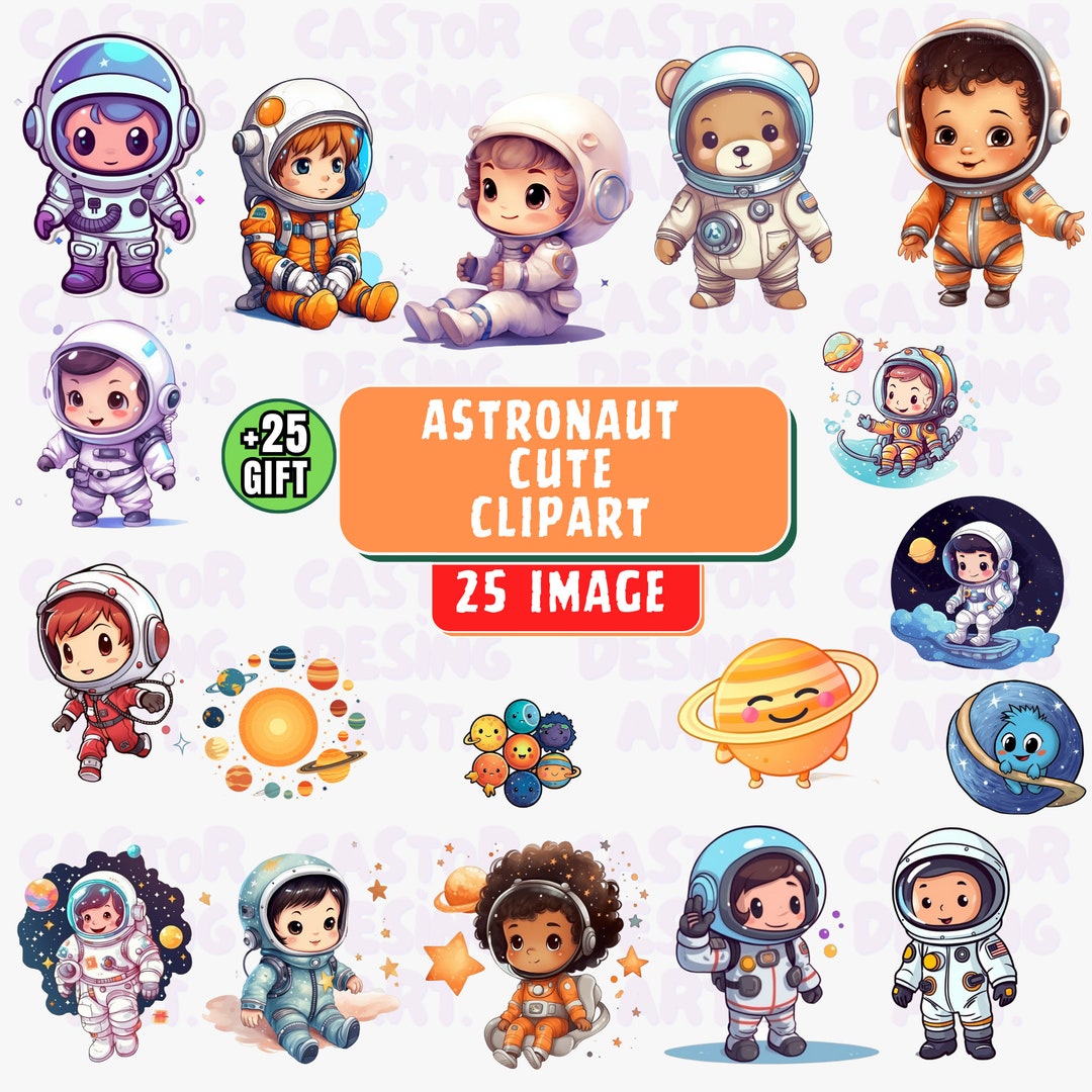 Space Watercolor Cliparts, Space Astronaut Alien Rocket Watercolor ...