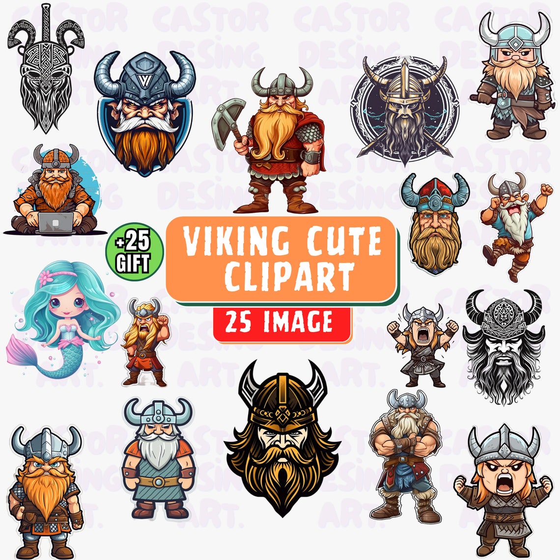 Viking Cute Clipart, Viking PNG Clipart, Vikings Images Bundle, Viking ...