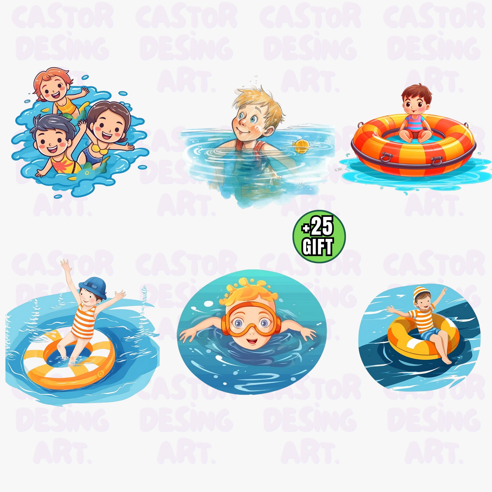Swimmer PNG Clipart Bundle, Watercolor Swimming Snapshot, Athlete ...
