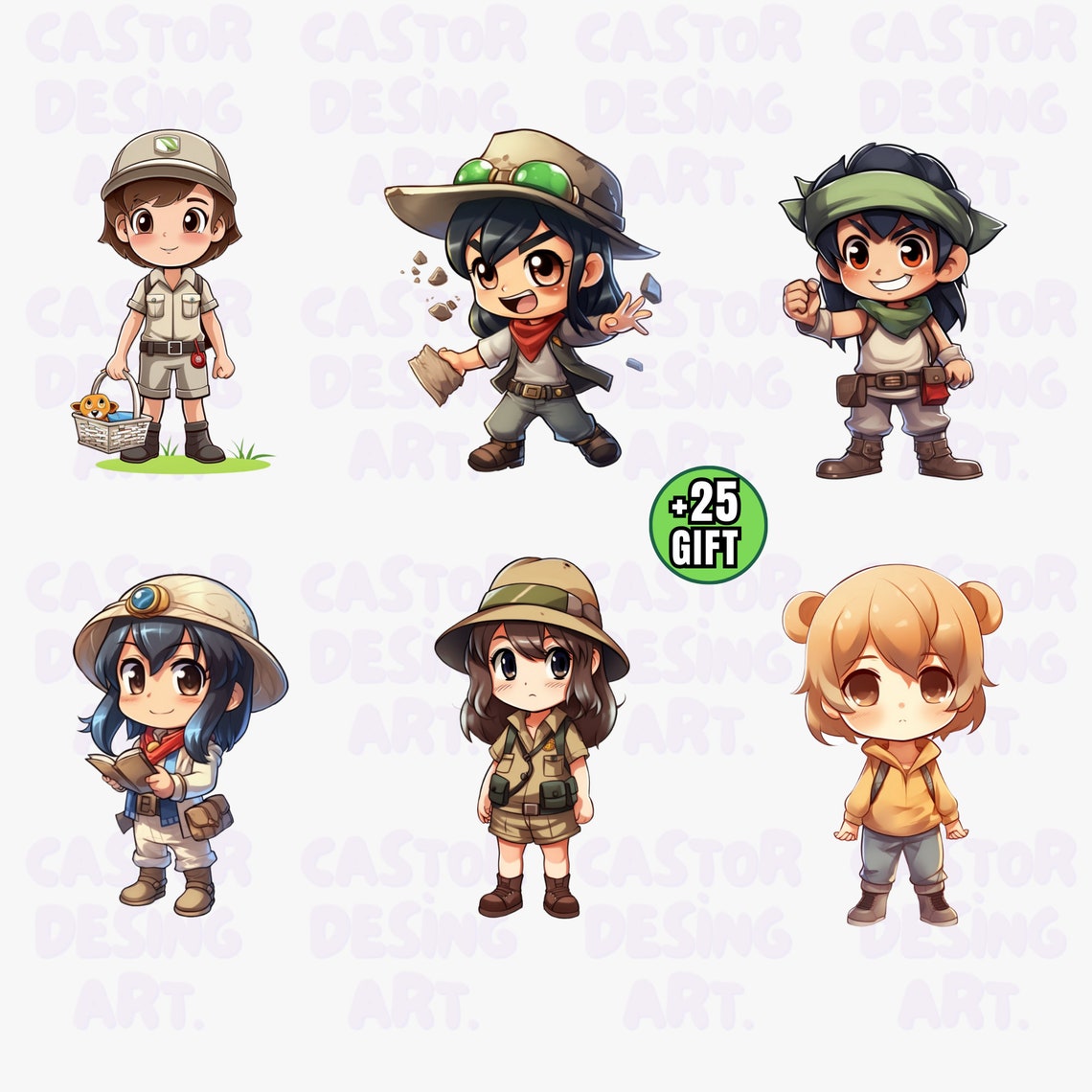 A Little Children İn a Safari Safari Clipart Png Watercolor - Etsy