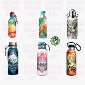 Water Bottle Clipart, Hydrate Digital Illustrations PNG, Fitness, Gym ...