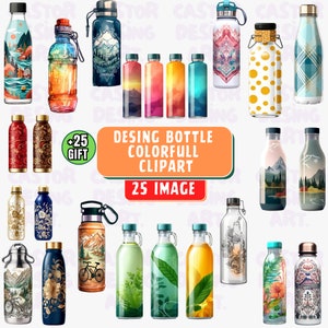 Water Bottle Clipart, Hydrate Digital Illustrations PNG, Fitness, Gym ...