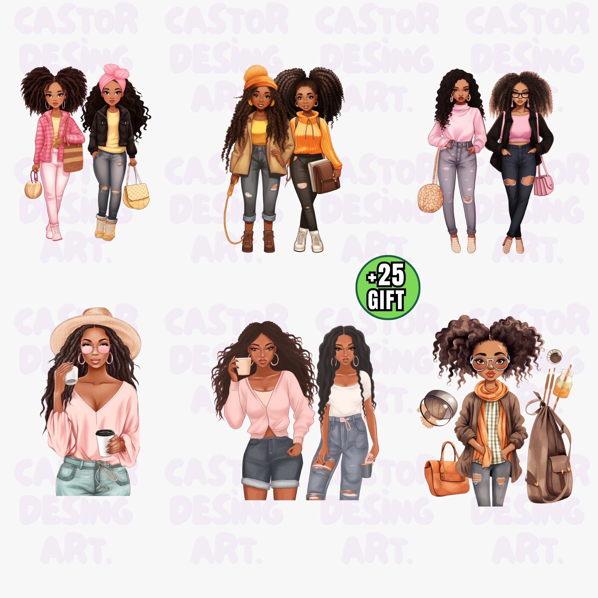 Black Girl Clipart, Black Woman Clipart, Afro Woman Clipart, Black Girl ...