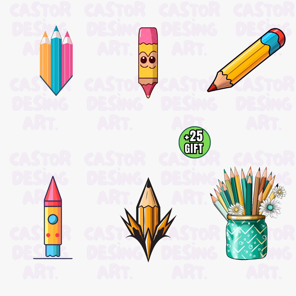 School Clipart Set School Supplies Clipart Set Cute School - Etsy