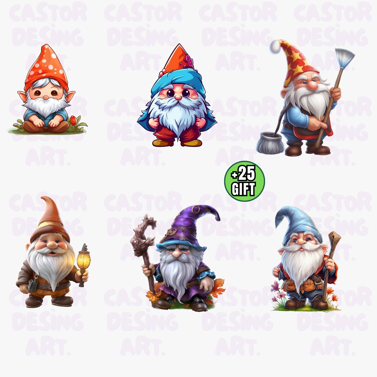 Fantasy Fairytale Gnome Clipart, Fairytale Watercolor Clipart, Gnomes ...