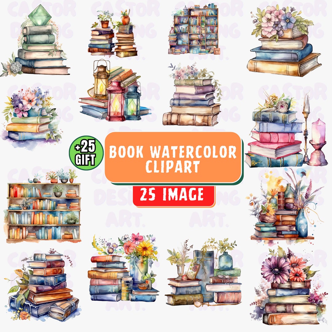 Floral Books Clipart, Book Lover Png, Reading Png, Bookworm Png ...