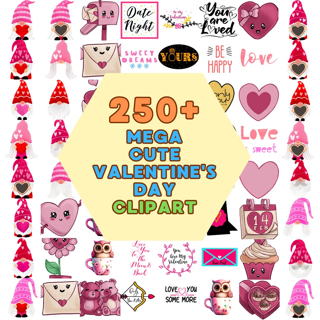 Cute Valentine's Day Clipart Illustrations,kawaii Valentine's Clip Art ...