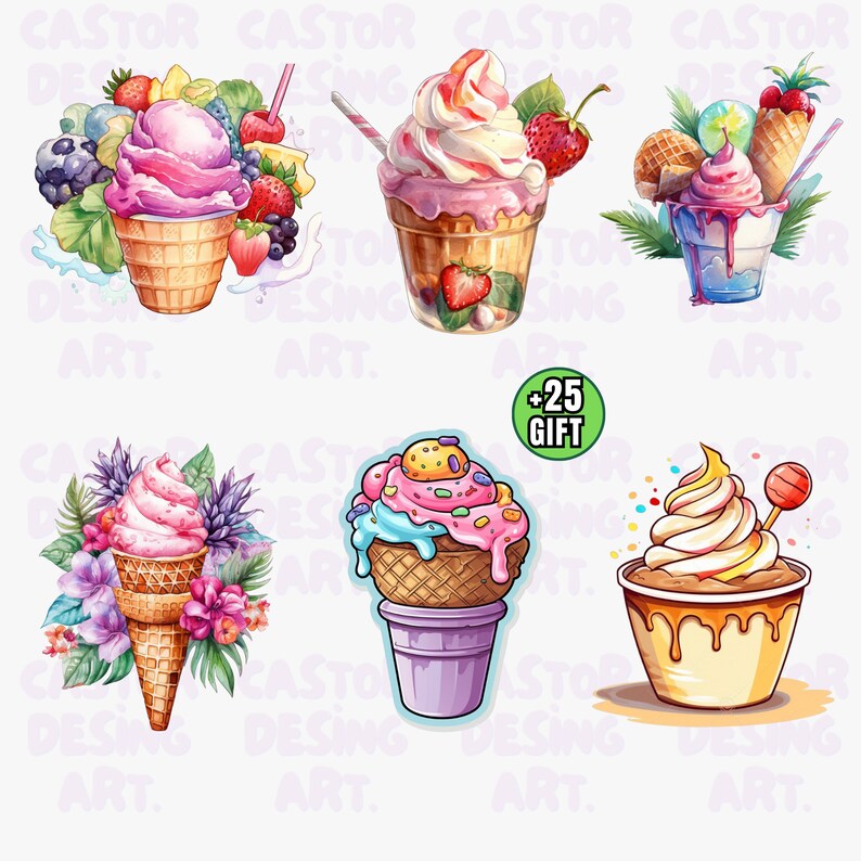 Ice Cream Clipart Ice Cream Truck Clipart Sundae Clipart - Etsy