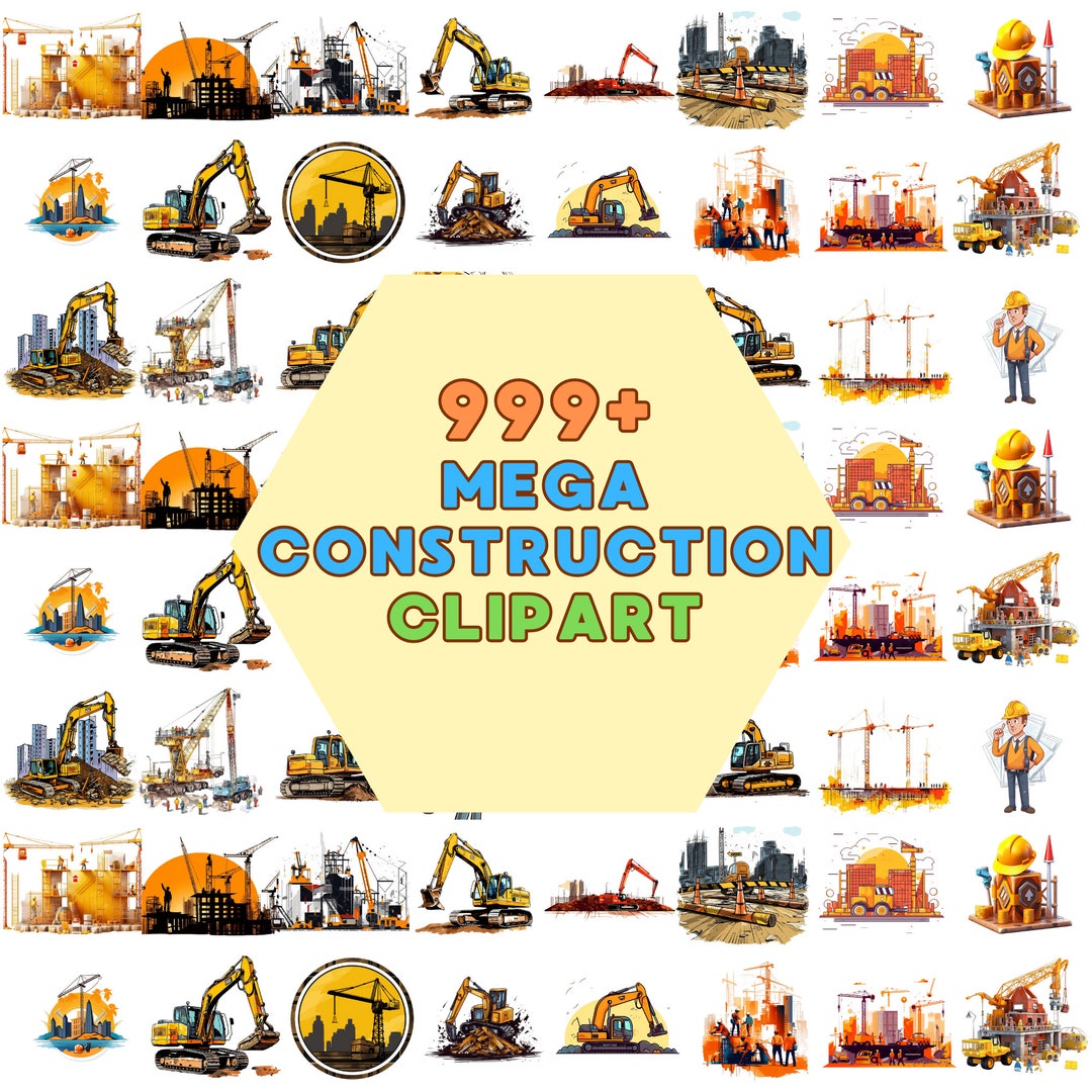 Watercolor Construction Bundle Clipart, Watercolor Clipart ...