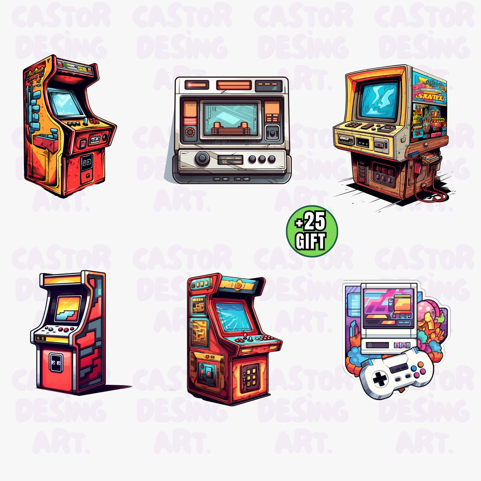 80s Retro Clipart Bundle, Vintage 80s Clipart Png, Gaming Clipart, Pool ...