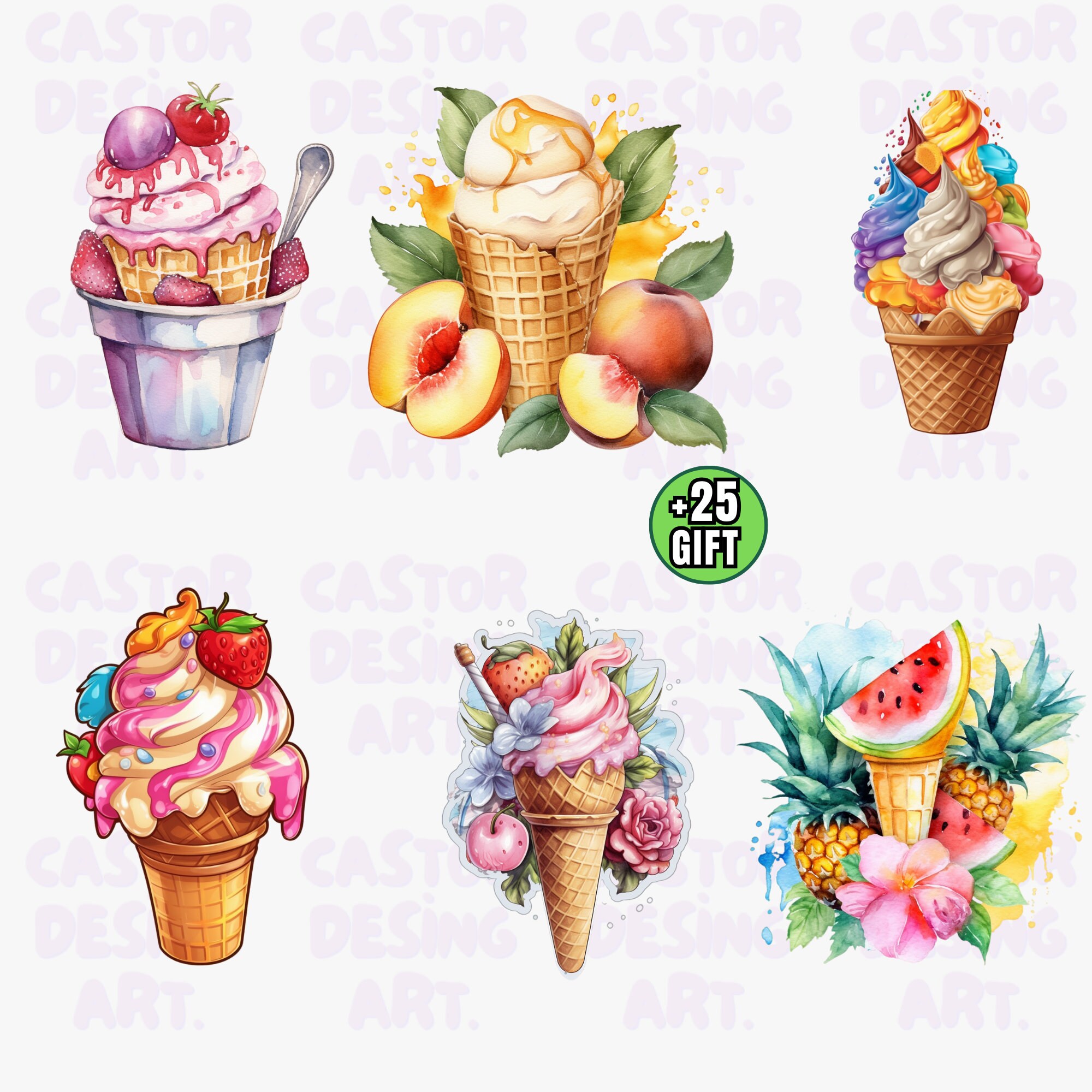 Ice Cream Clipart Ice Cream Truck Clipart Sundae Clipart - Etsy