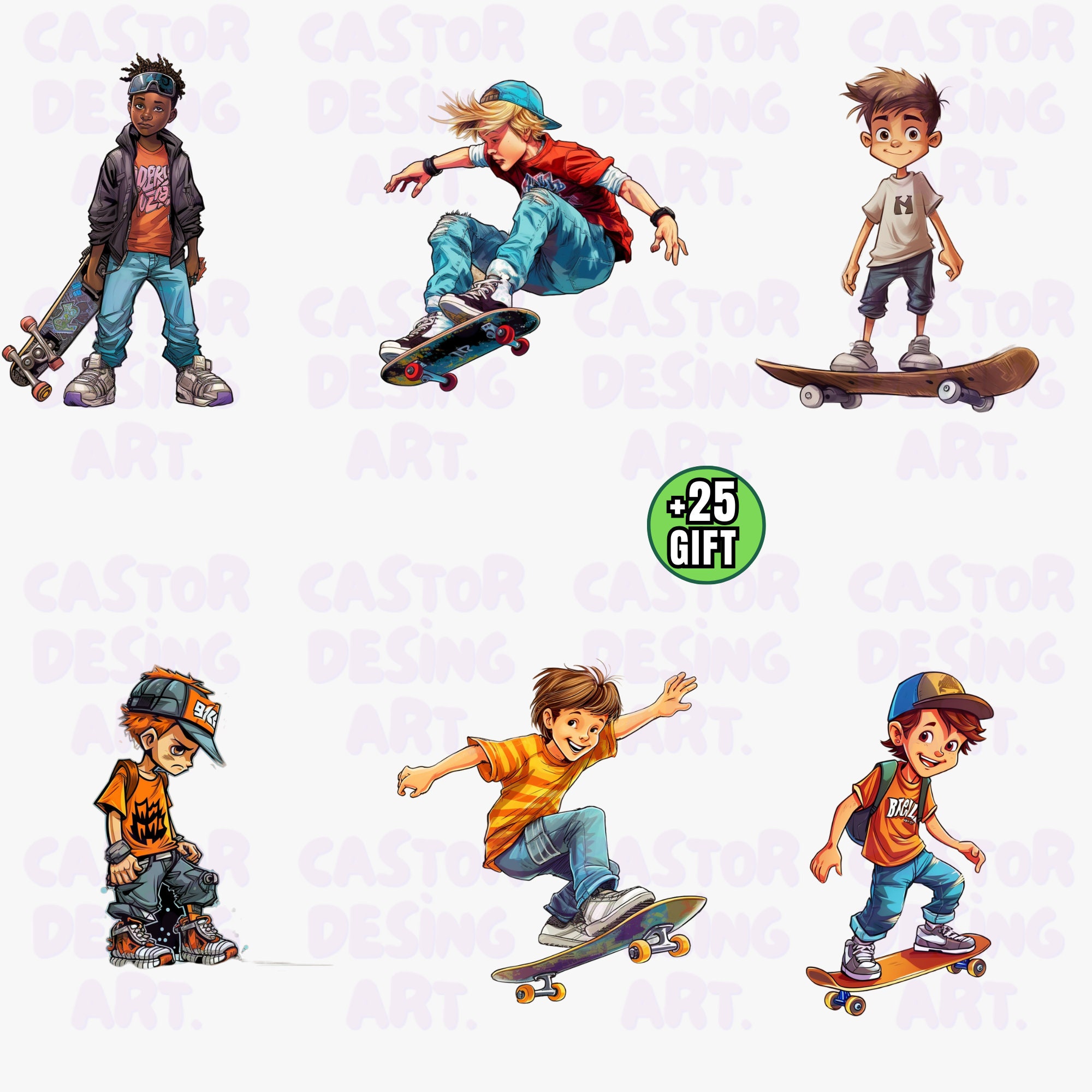 Skateboard Clipart, Skateboard Kid Clipart, Skateboarding Boy Clipart ...
