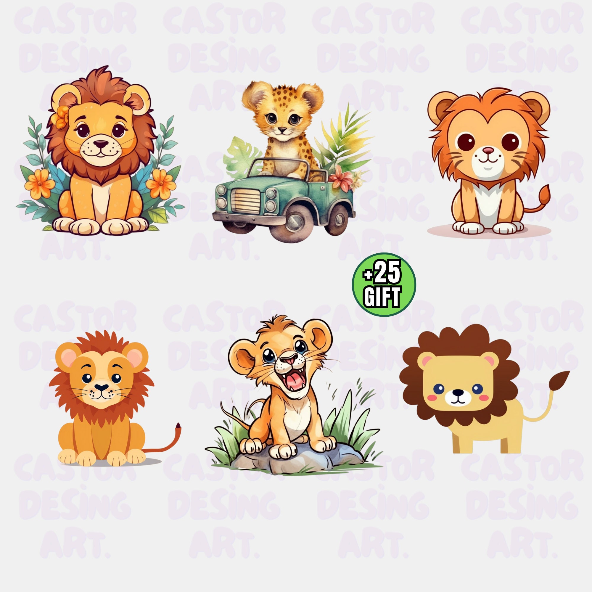 Watercolor Baby Lion, Baby Lion Clipart, Baby Lion PNG, Baby Lion ...