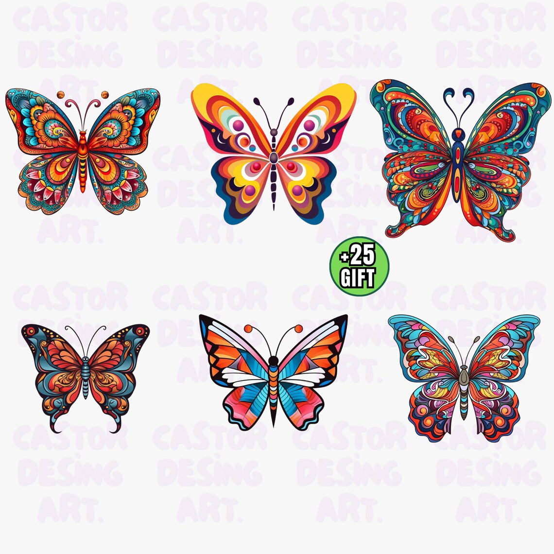 Butterfly Colorful Clipart Mega Bundle, Watercolor Butterflies ...