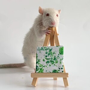 Custom Miniature Rat Painting 2”x2” With Easel - Etsy