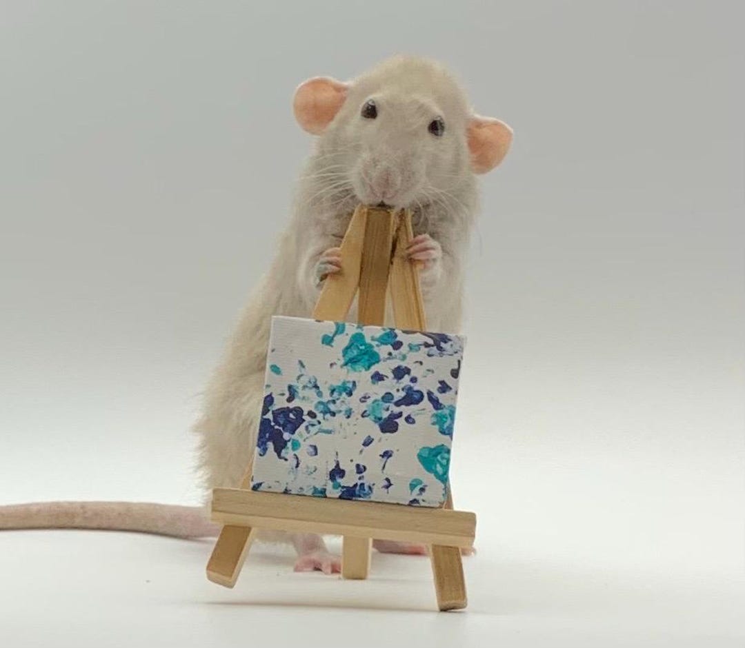 Custom Miniature Rat Painting 2”x2” With Easel - Etsy