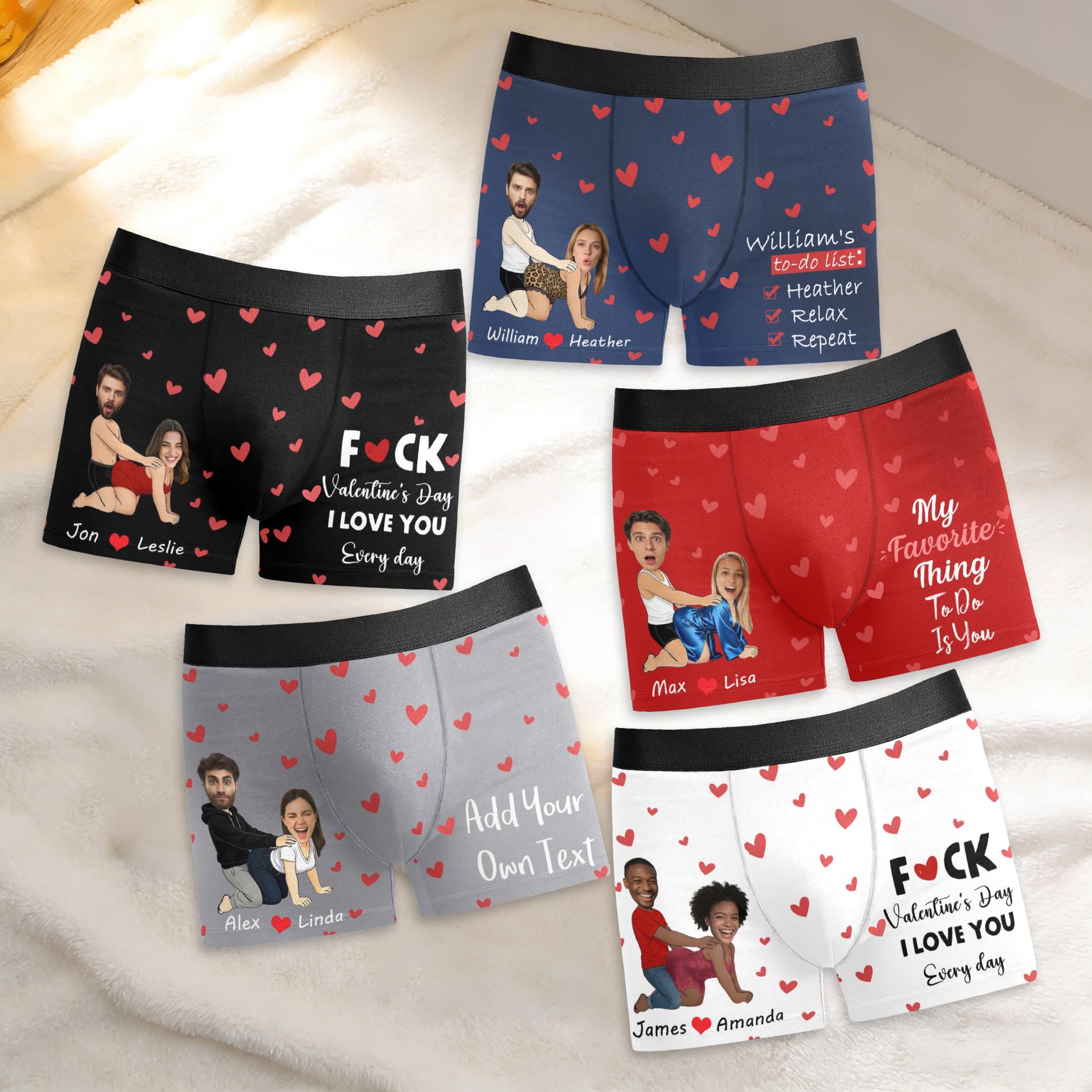 Custom Face Boxer Briefs, Personalized Valentines Underwear W Photo ...
