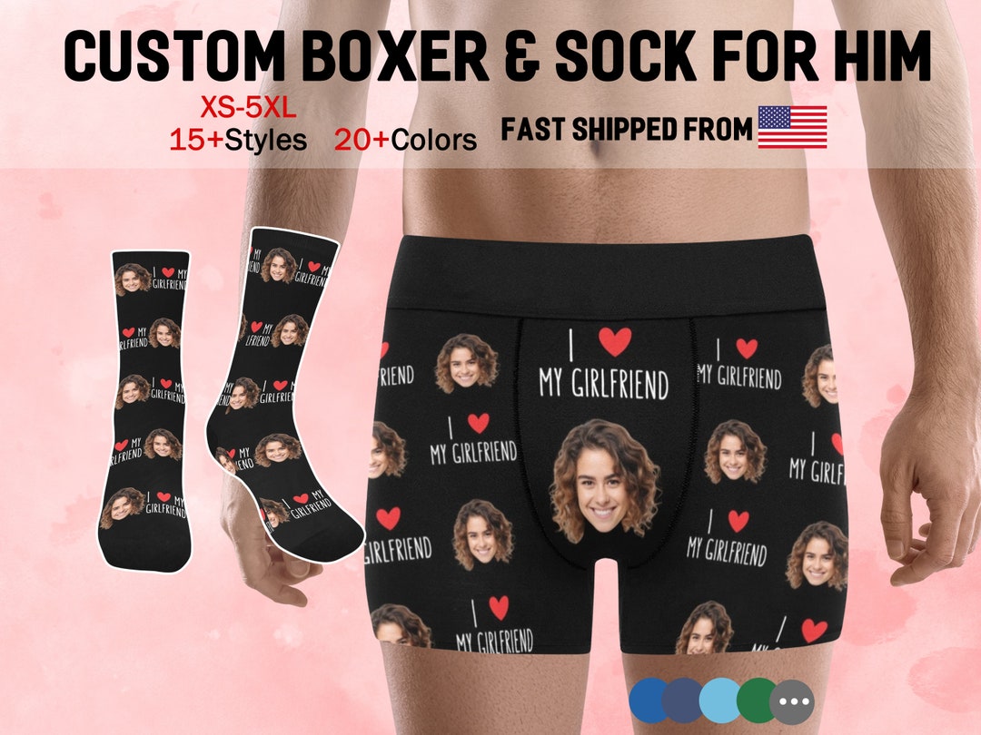 Custom Boxer Briefs for Men, Personalized Face Underwear, Valentines ...