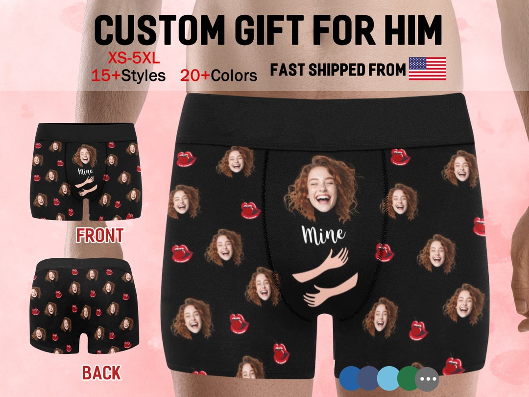 Custom Face Boxers for Men, Personalized Photo Underwear, Face Boxer ...