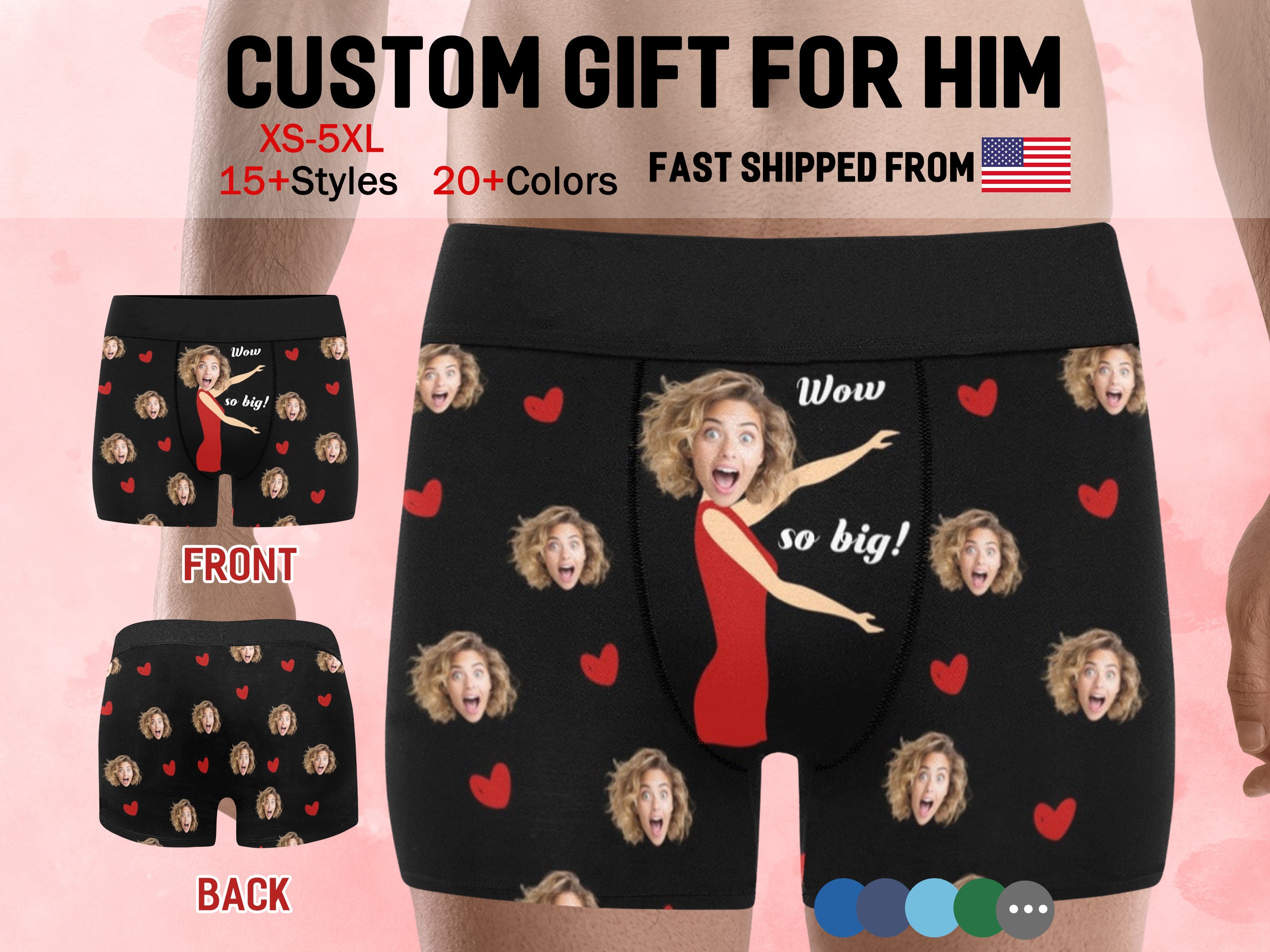 Custom Boxers With Face, Custom Boxers With Picture, Personalized Boxer ...
