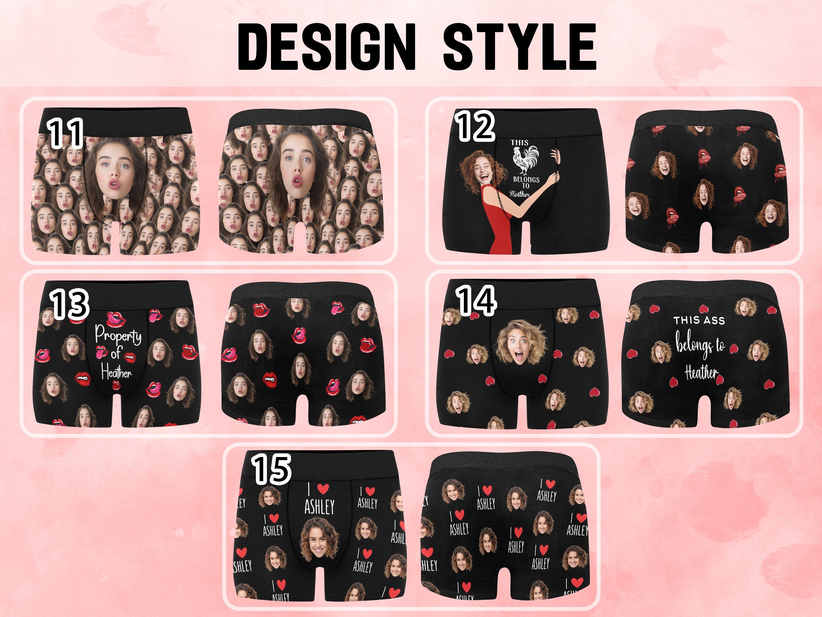 Custom Boxers With Face, Custom Boxers With Picture, Personalized Boxer ...