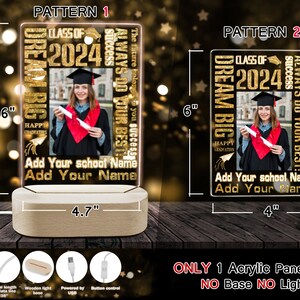 Custom Graduation Plaque, Personalized Acrylic Plaque With Led Night ...