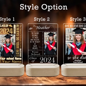 Custom Graduation Plaque, Personalized Acrylic Plaque With Led Night ...