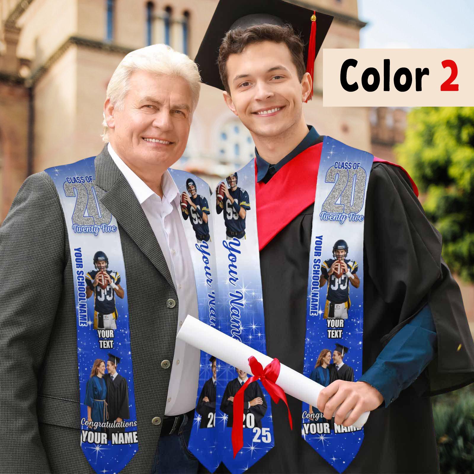 Custom Graduation Stole With Photos, Personalized Text Grad Stole Sash ...