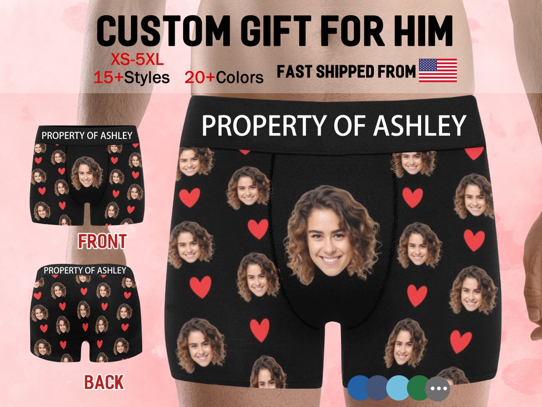 Personalized Face Boxers Briefs With Name, Custom Valentines Day ...
