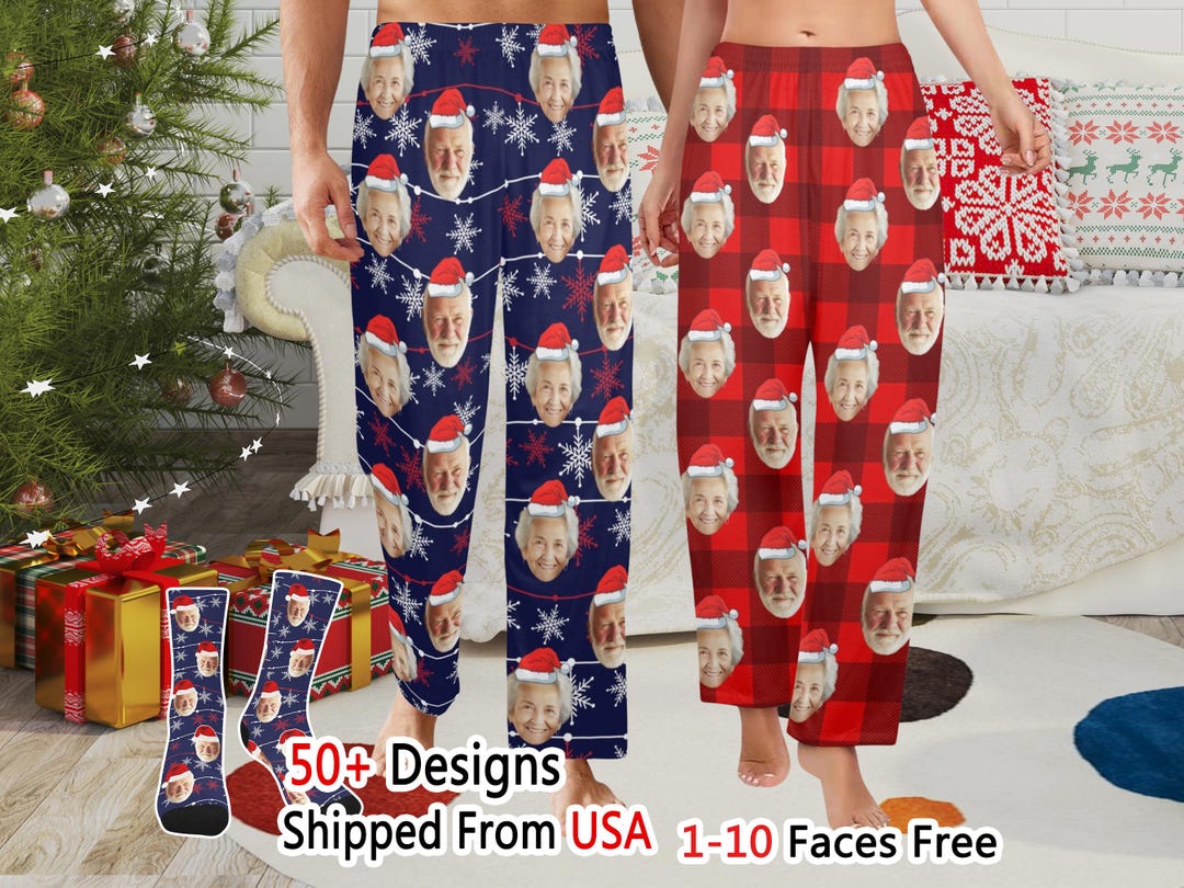Custom Pajama Pant for Grandma Grandpa, Personalized Birthday Gift for ...