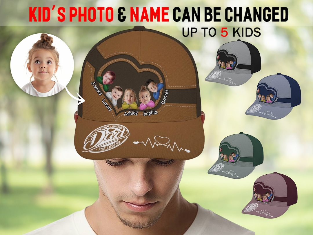 Personalized Baseball Cap for Dad W Photo & Name, Custom Best Dad Ever ...