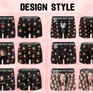 Personalized Face Boxer With Text, Custom Boxer Briefs for Men, Funny ...