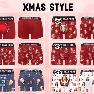 Personalized Face Boxer With Text, Custom Boxer Briefs for Men, Funny ...