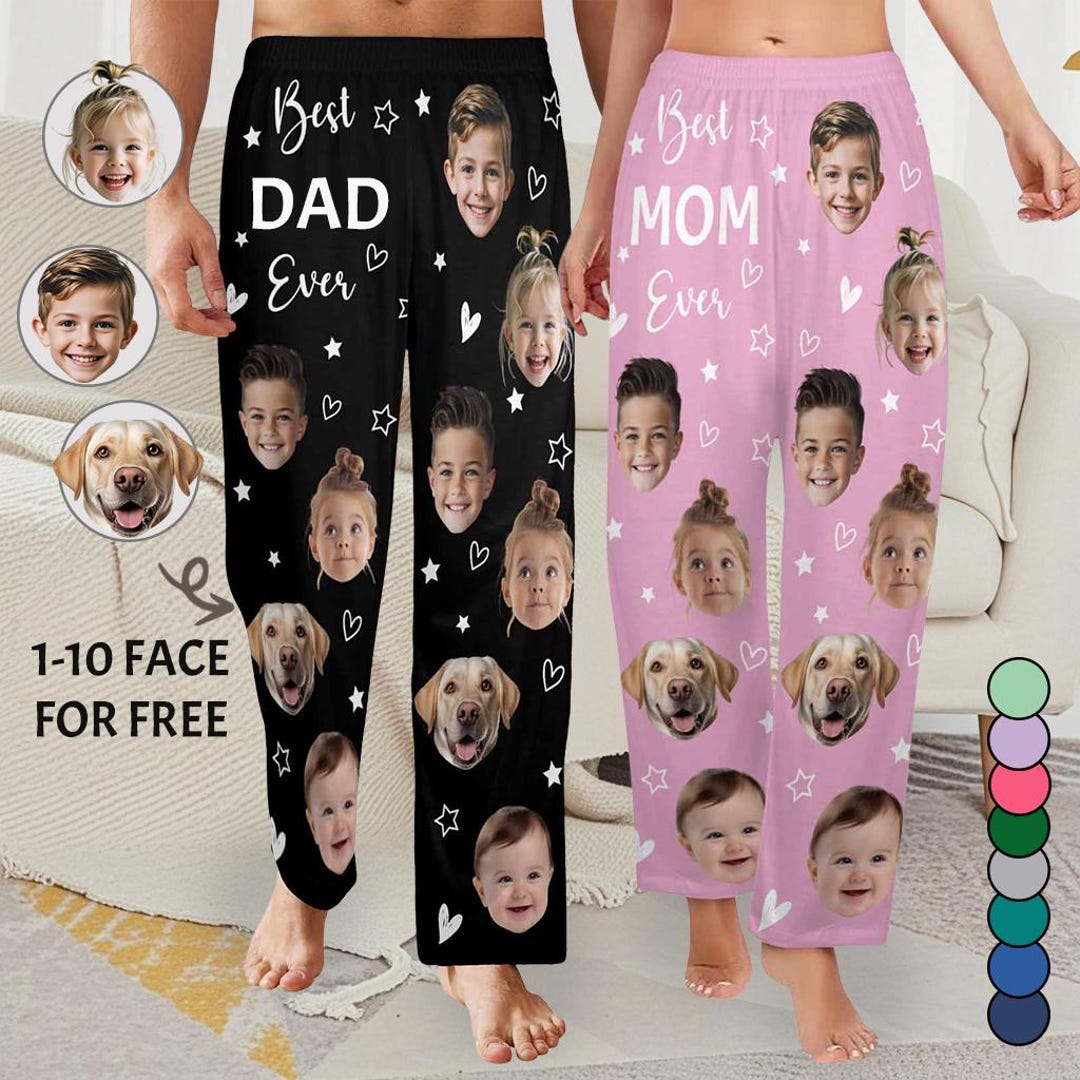 Best Dad Ever Pajama Pants, Personalized Photo Pajamas Pant, Father's ...