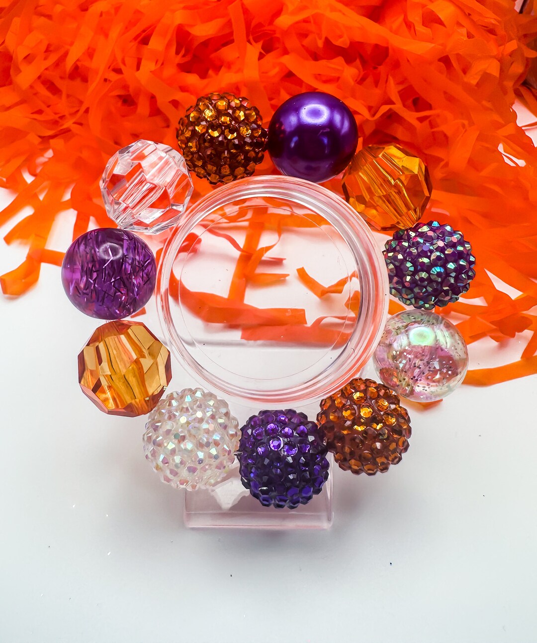 Clemson Gameday Bracelet; Purple Orange and Clear Beads - Etsy