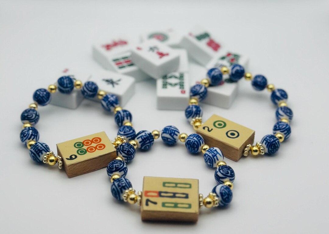 Blue and White Mahjong Bracelet - Etsy