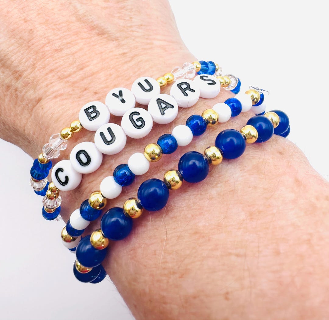 BYU Cougars Bracelet Stack BYU COUGARS Black Letters Stack - Etsy