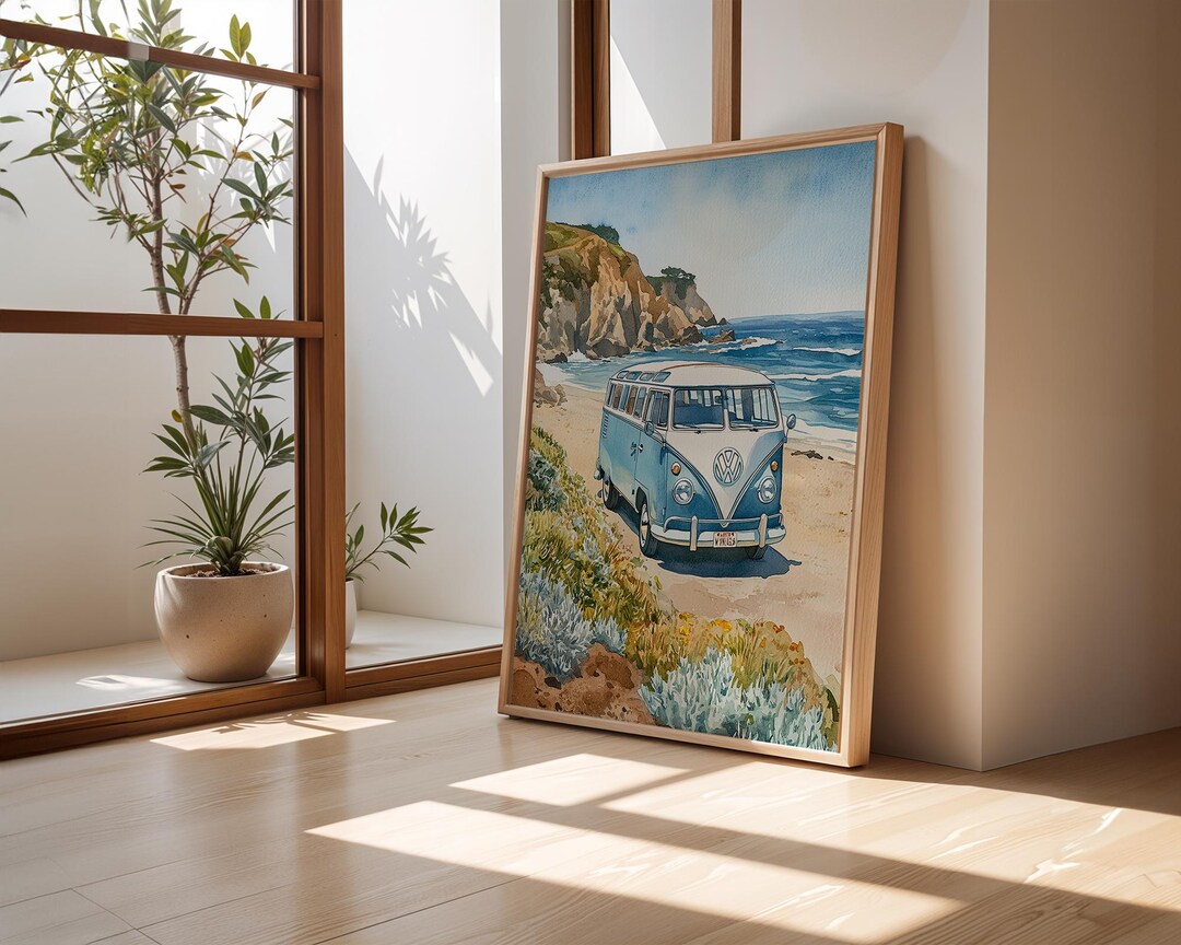 Classic Camper Van, Camper Van Print, Classic Camper Watercolour Style ...