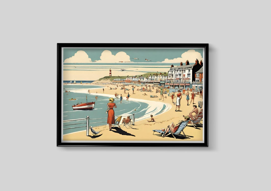 Wall Art Beach Print, Seaside Wall Art, Seaside Watercolour Prints ...