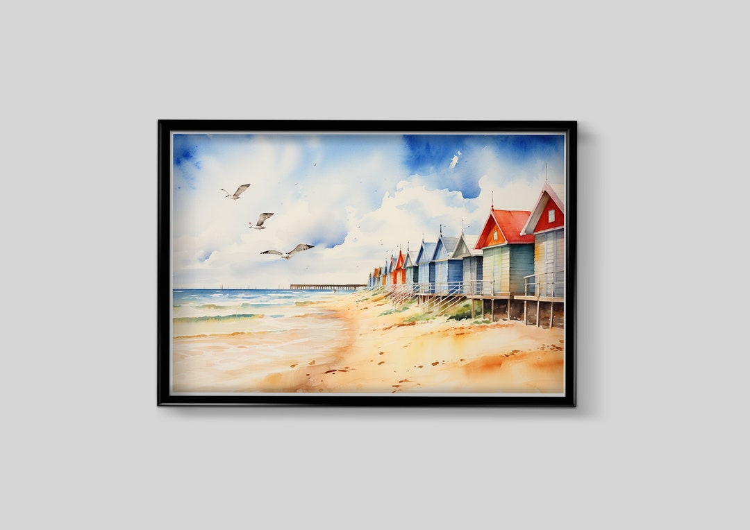 Beach Huts Prints, Seaside Wall Art, Seaside Watercolour Prints ...