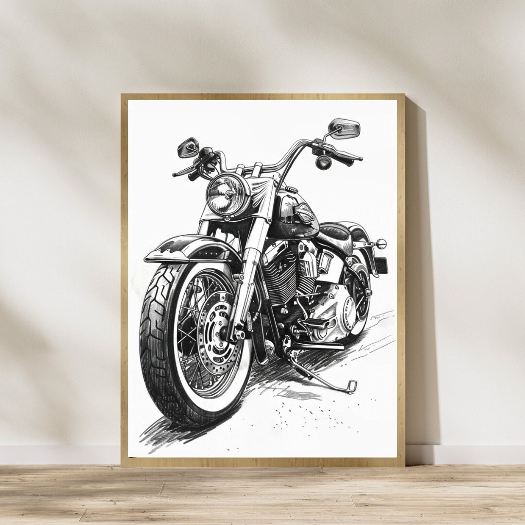 Harley Davidson Print, Harley Posters, Motorcycle Prints, Harley Poster ...