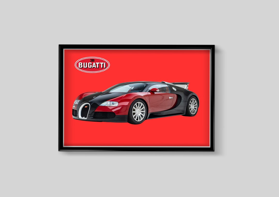 Bugatti Veyron Print, Beautiful Colour Print of a Bugatti Veyron, Gifts ...
