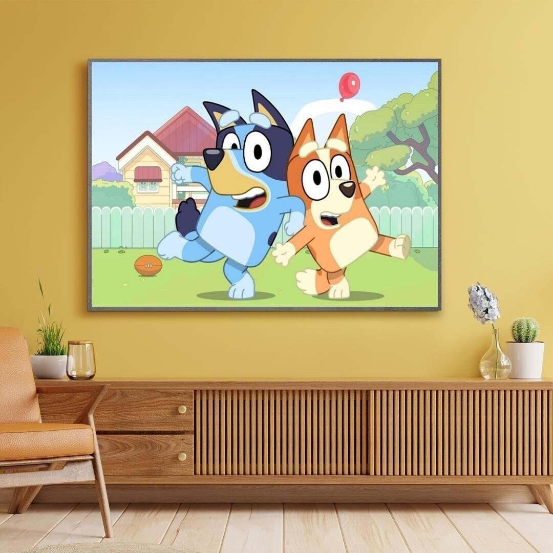 Bluey and Bingo Print, Bluey Prints, Nursery, Kids Wall Art, Colourful ...