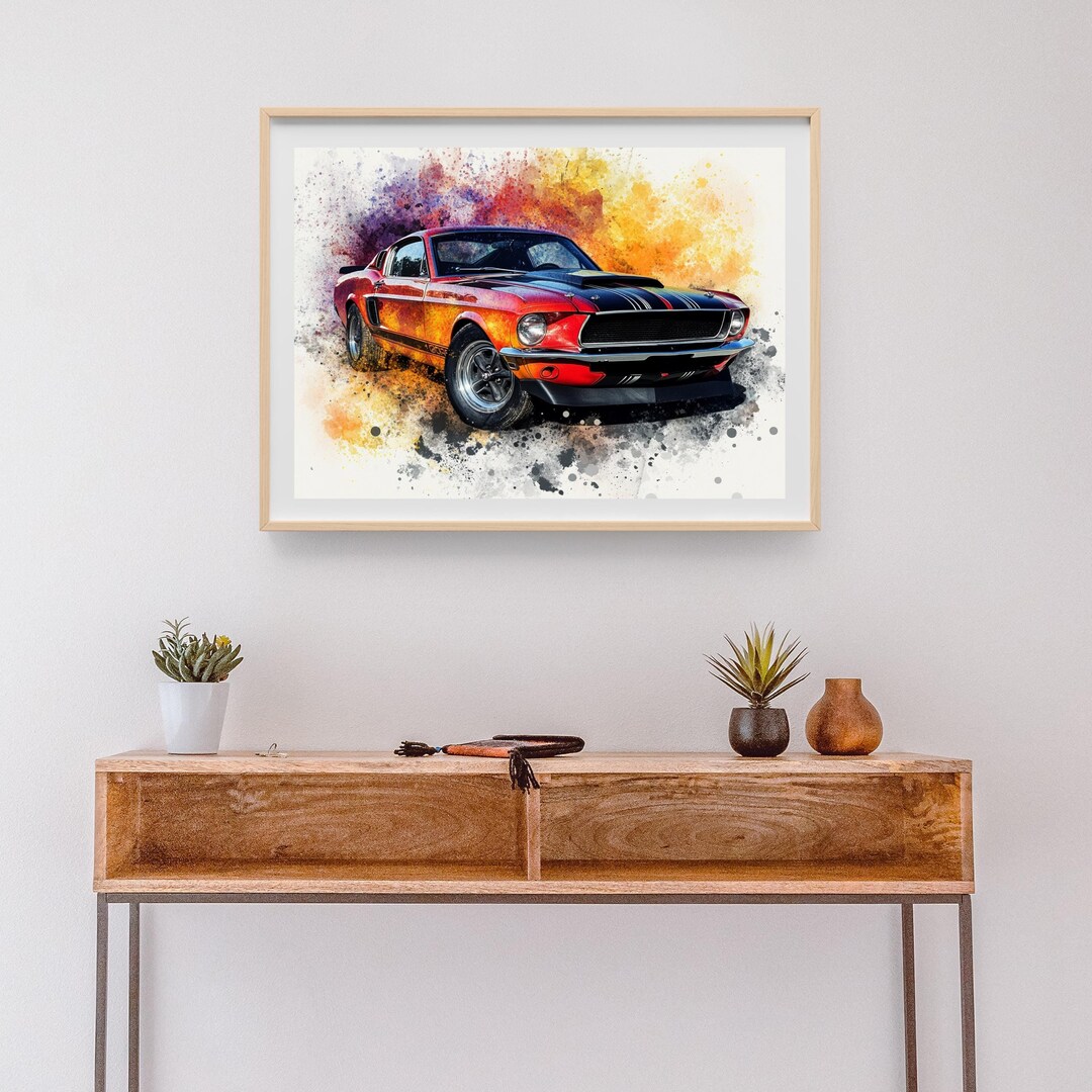 Ford Mustang Print, Classic Ford Mustang, Retro Mustang Print - Etsy